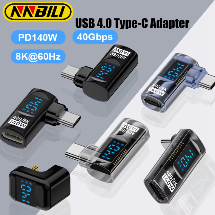 NNBILI 90 Degree USB C Adapter Right Angle U Shape Type C Adapter ...