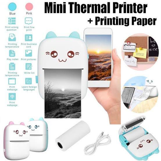 Portable Thermal Printer Mini Print Paper Photo Printing Pocket 57mm ...