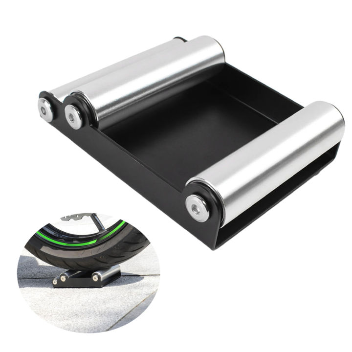 Motorcycle Black Chain Clean Durable Roller Ramp Lift Tire Wheel ...