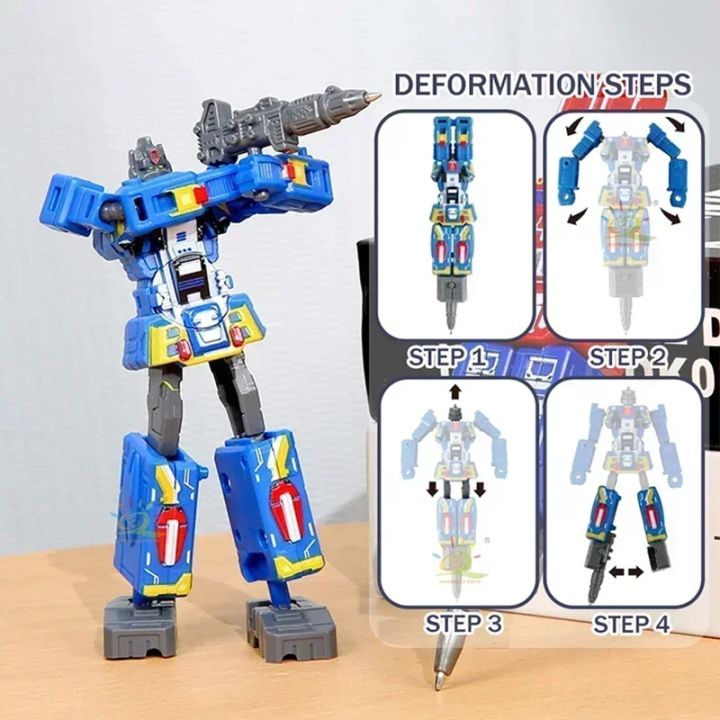 2IN1 Transformation Robot Toys Deformable Ballpoint Pen Rotary Joint ...