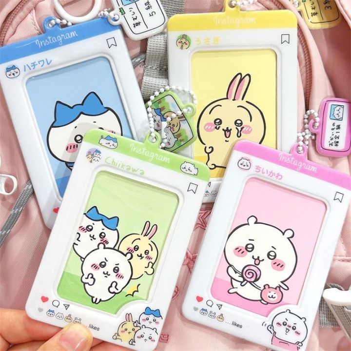 Kawaii Chiikawa Cartoon Keychain Cute Card Holder Campus Card Meal Card ...