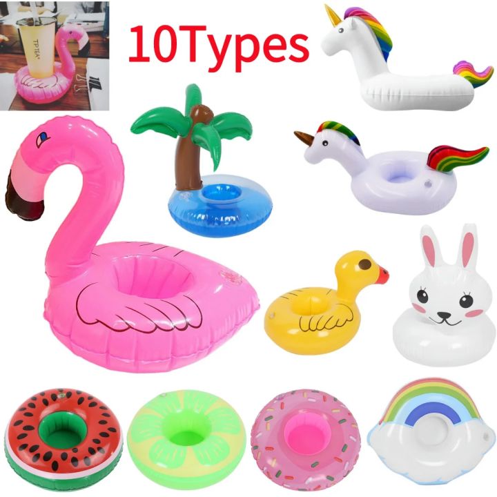 10Types Floating Cup Inflatable Flamingo Unicorn Drinks Cup Holder ...