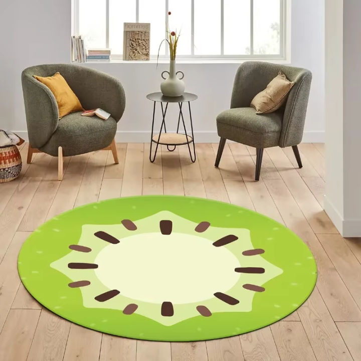 VIKAMA Scandinavian style round kiwi carpet living room bedroom non ...