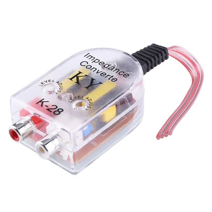 Car Stereo Radio Speaker High To Low RCA Line Audio Impedance Converte ...
