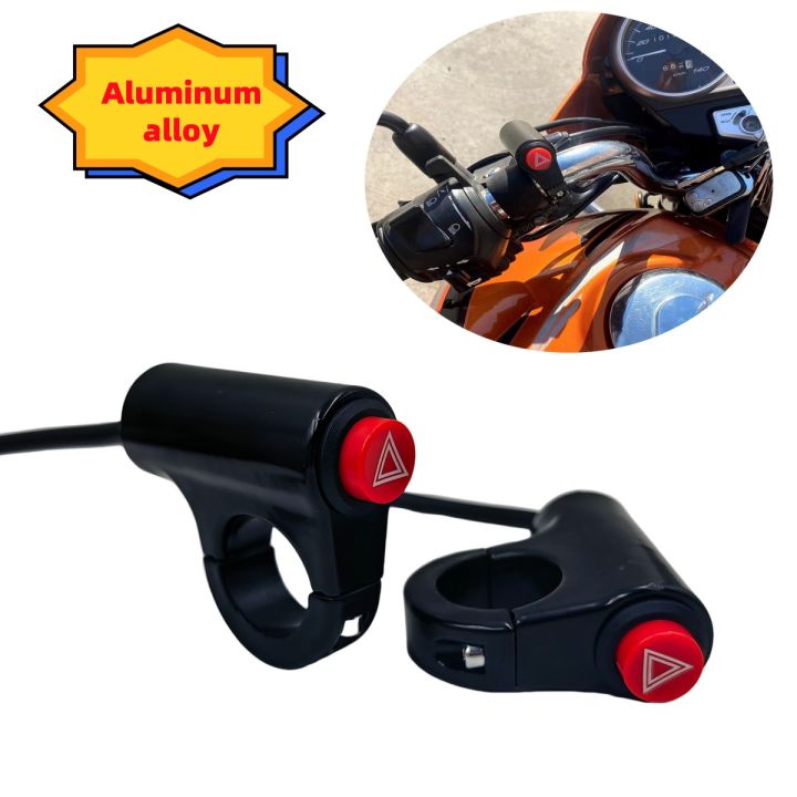Aluminum motorcycle button Electric car dual warning emergency light ...