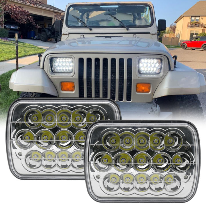 H6054 H5054 LED Headlights 5x7 7x6 Headlamp Hi/Low Beam for Jeep ...