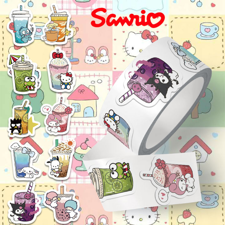 500PCS Cute Sanrio Hello Kitty Kuromi Melody Stickers Roll Kawaii ...