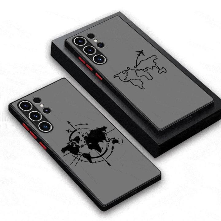 Planes World Map Travel Phone Case for Samsung Galaxy S24 Ultra S23 FE ...