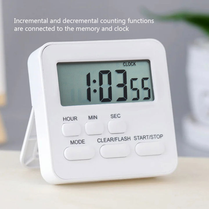 New Silent Multifunction Timer Kitchen Bedroom Timer Reminder Clock Alarm Clock with Digital ...