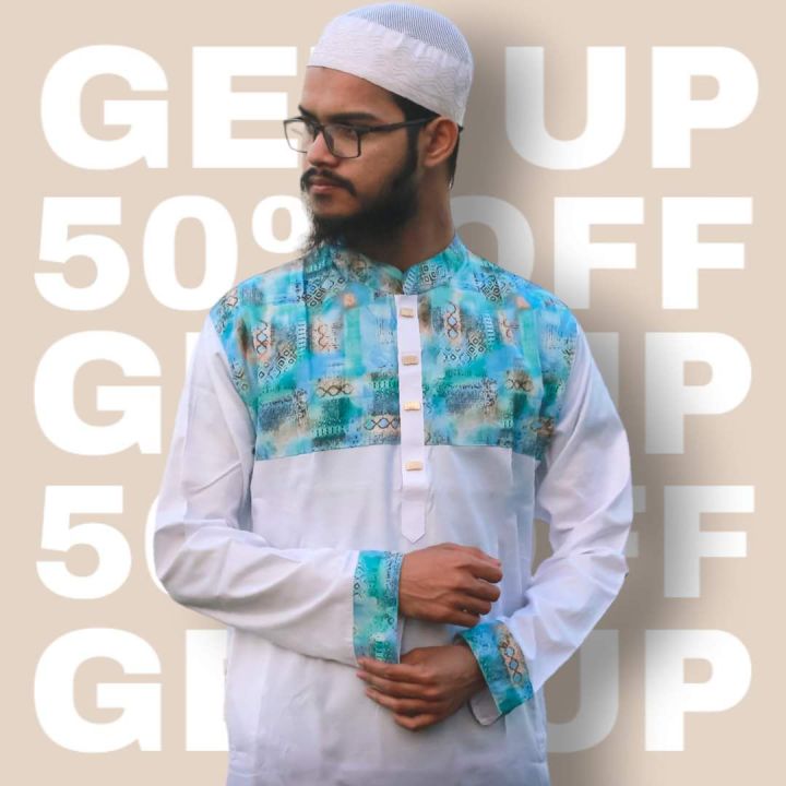 Eid Special white color premium Punjabi Collection for man | Daraz.com.bd