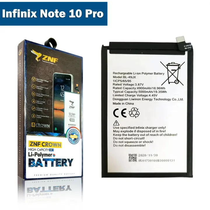 Infinix Note 10 Pro Battery Replacement ZNF Original High Capacity ...