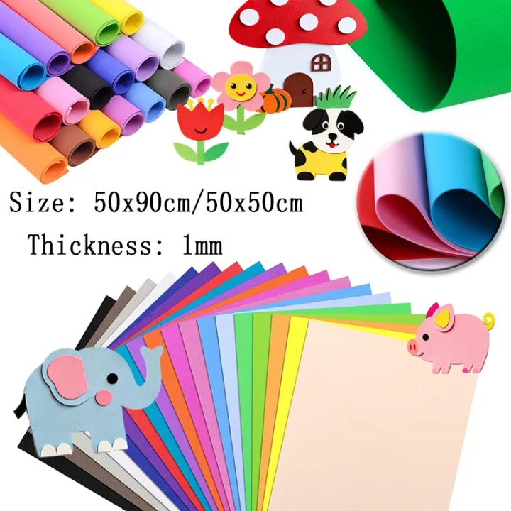 3/5/18pcs 1mm Thin Colorful EVA Foam Sheets 50x50cm 50x90cm for Cosplay ...