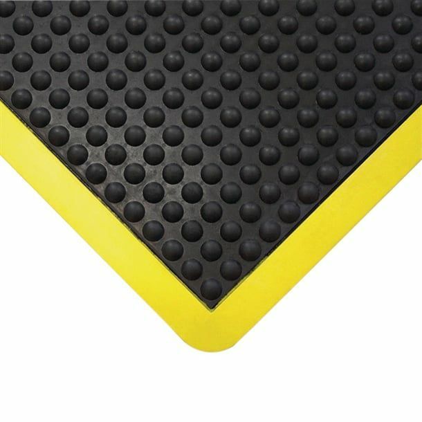 Rubber Mats with Yellow Border Non-Slip Anti-Fatigue (36 x 24 inches ...