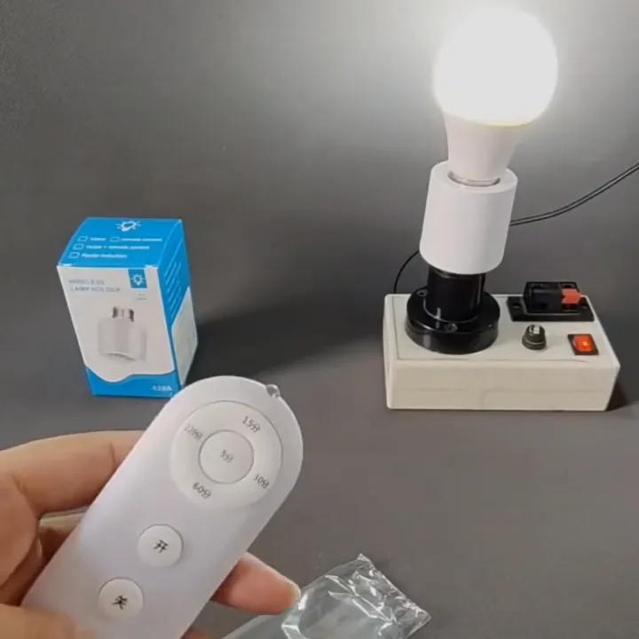 E27 Wireless Lamp Holder Remote Control Smart Wireless Timer Switch for ...
