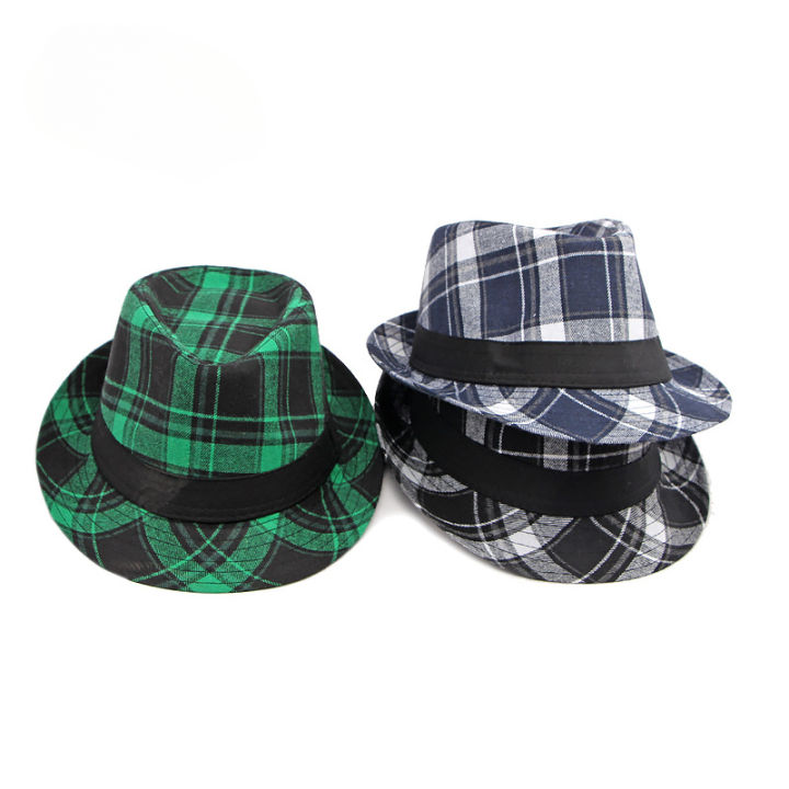 Spring/Summer Classic Versatile Checkered Top Hat Women's British Retro ...