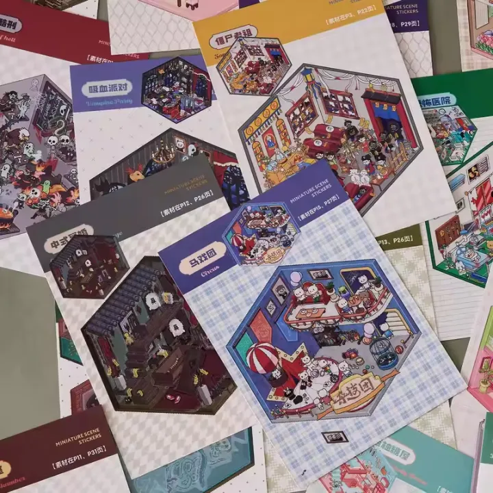 Miniature Gothic Mystery Sticker Book for Dollhouse DIY 3D Dark ...