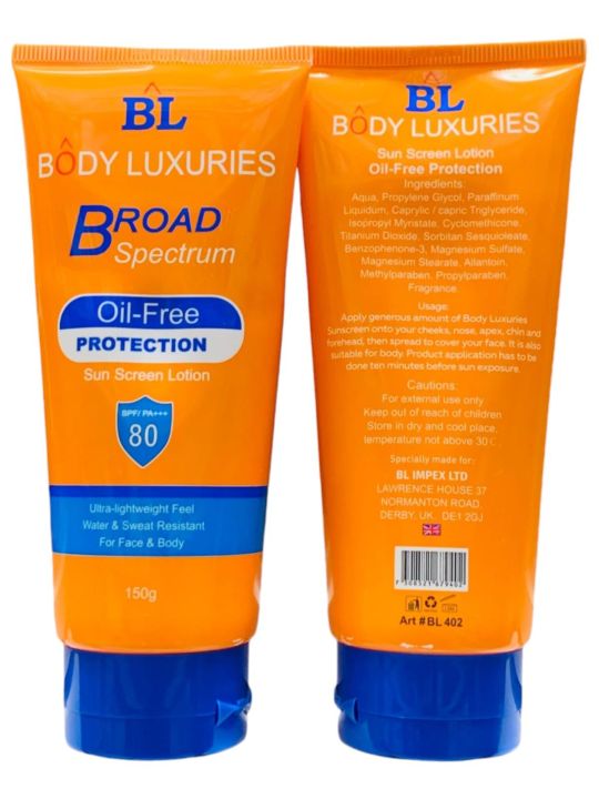 BL Broad Spectrum Oil Free Protection Sun Screen Lotion SPF Pa 180ml in ...