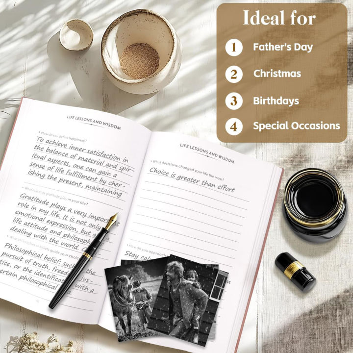 Dad's Life Story Journal Notebook with Guided Questions Premium Writing ...