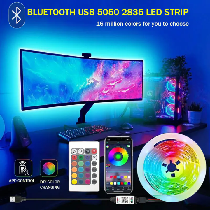 5V Usb Rgb Led Strip 5050 Led Children Lights For Room Decoration 1M 2M ...