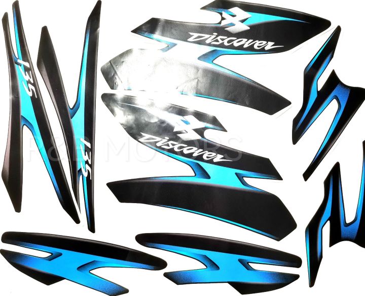 Bajaj Discover 135 Black Blue Full Sticker Kit | Daraz.lk
