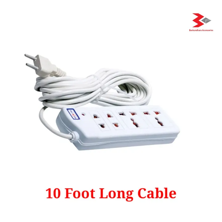 Multi Plug Maxline ML-017 Multiplug 4 port Extension Shocked 10 Foot ...