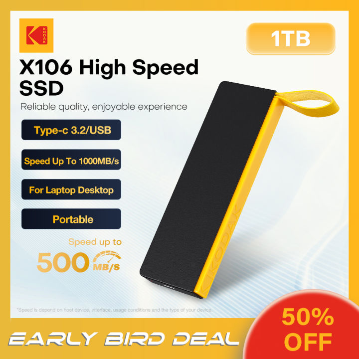 Kodak X106 Portable SSD 2TB 1TB USB 3.2 Type C External Drive Hard Disk ...