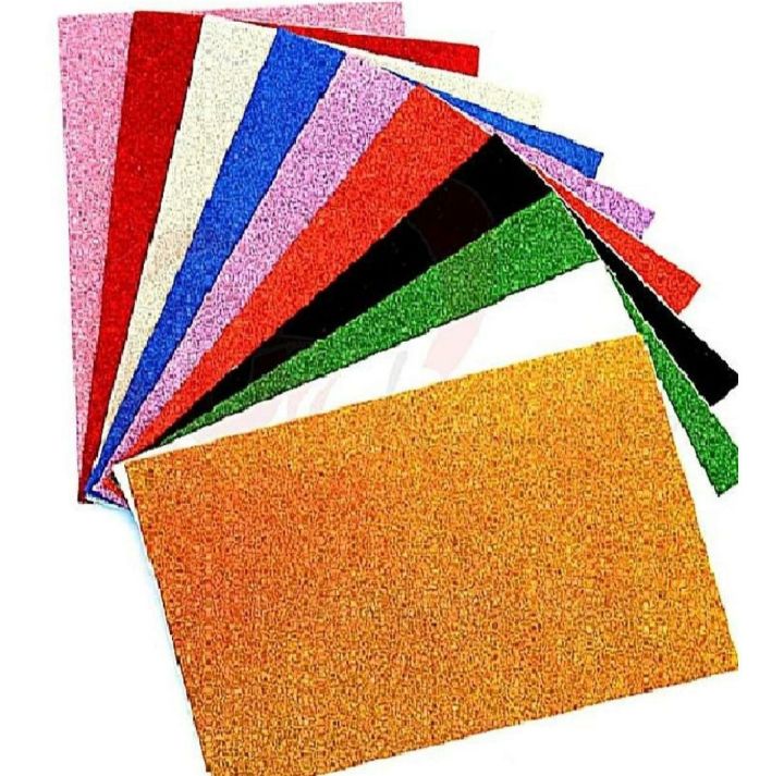 Glitter Fomic Sheets A4 Size Random Colors (Pack of 5/10 Glitter Sheets ...