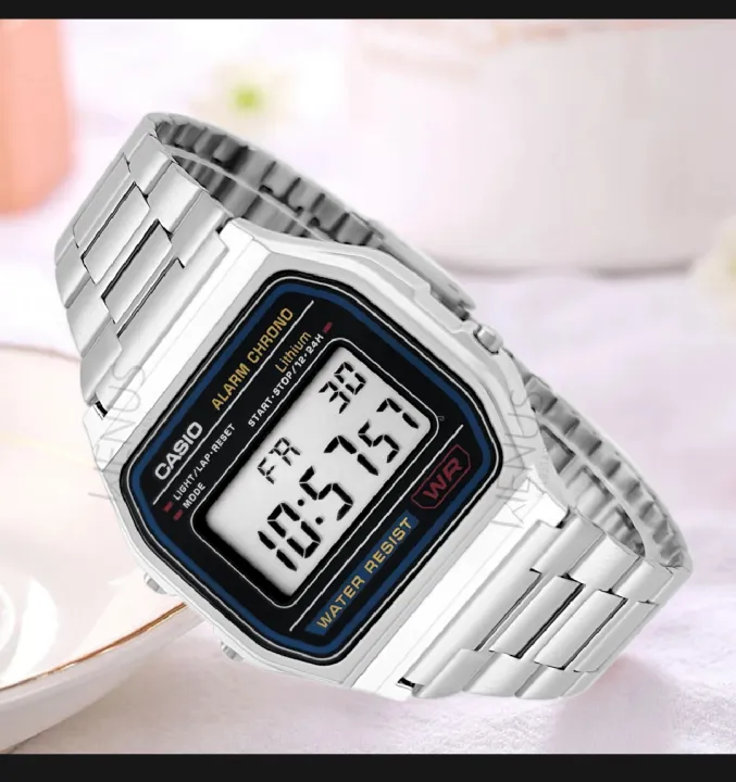 Casio Digital Stainless Steel Wrist Watch for Men – Water Resistant ...