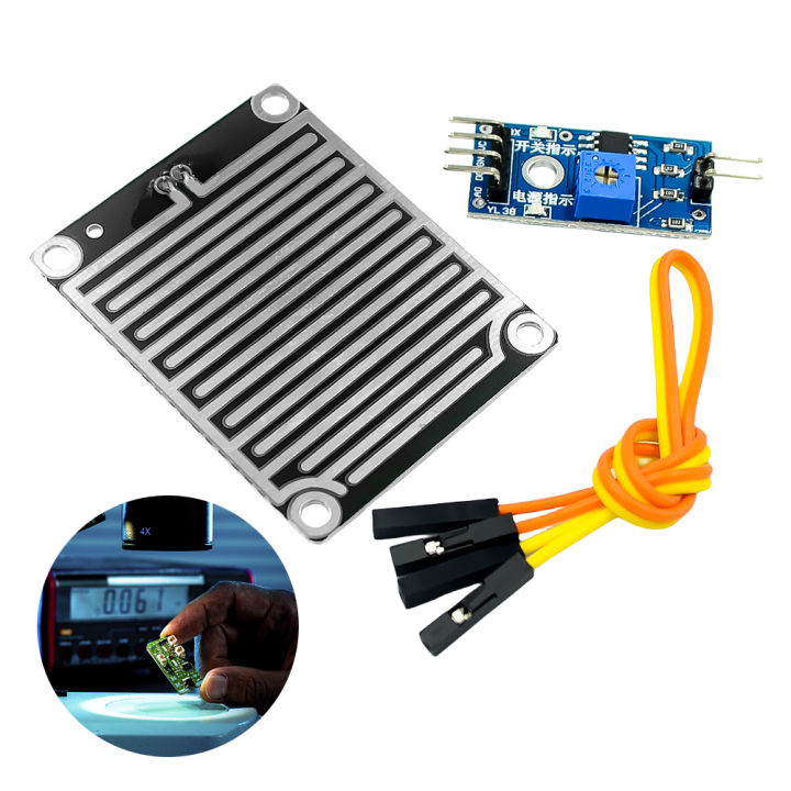 Rain Drops Detection Moisture Monitor Sensor 3.3V-5V Rain Foliar Leaf ...