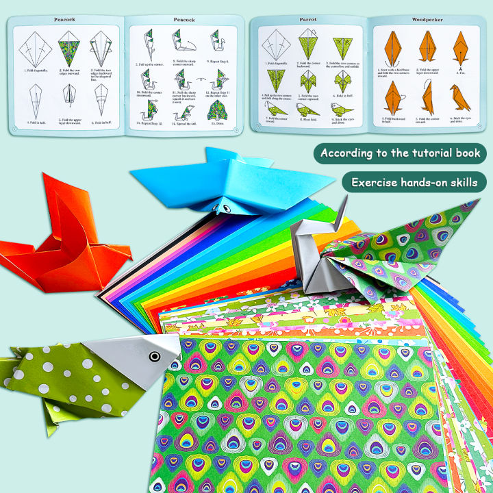 2025 Handmade Origami Set: 45 Sheets of Colored Paper + Bird Origami ...