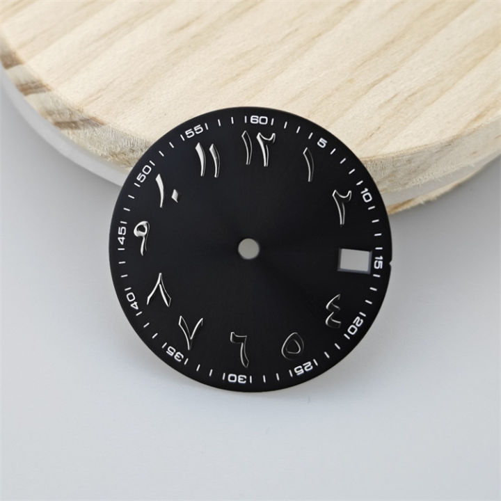 28.5mm Watch Dial Sun Patterned Surface Arabic Alphabet with Date Watch ...