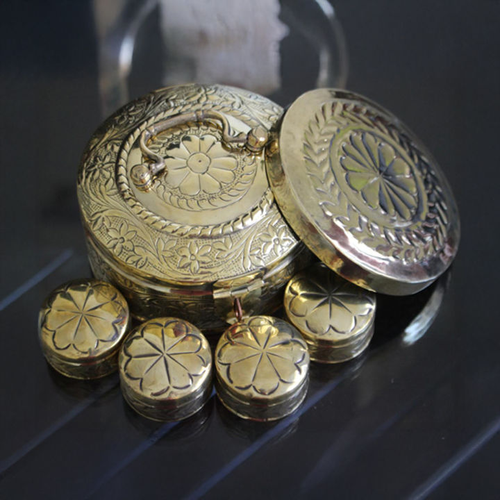 Pan Box Brass Metal Traditional Storage Container Pitol Finish | Daraz ...