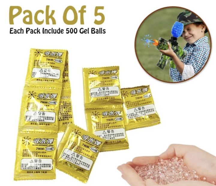 2500 Pcs Gel Balls For Gel Blasters Toygun Pack of 5 - Gel Splatter ...