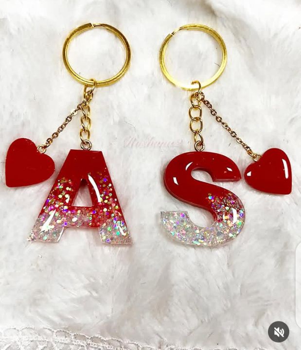 resin alphabet keychains | Daraz.pk
