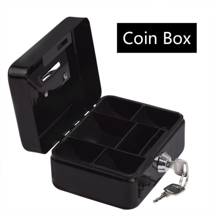 Protable Key Safe Box Lockbox Locker Mini Steel Piggy Bank Safety Box ...
