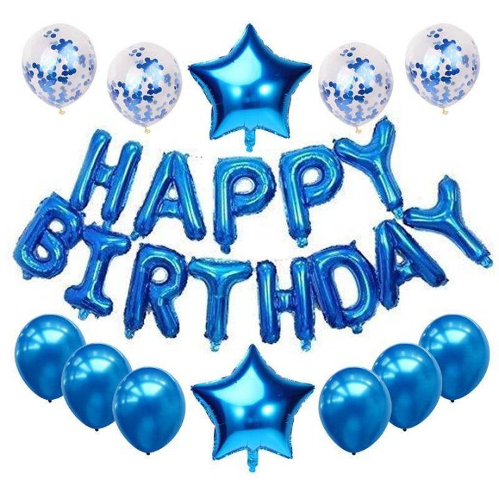 25pcs/set Happy Birthday Balloons Set Foil Letter Balloon Garland ...