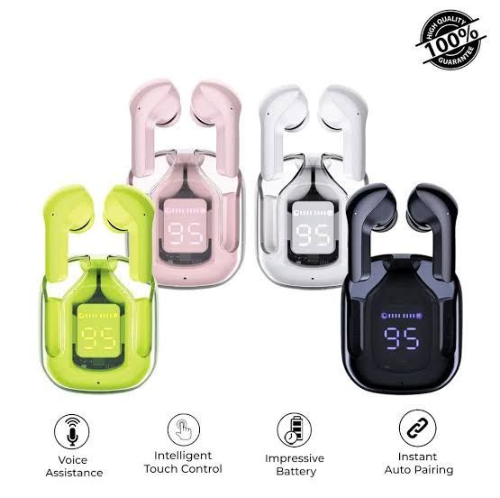 Air31 Wireless Earbuds Transparent With Deep Bass & Battery Display TWS ...