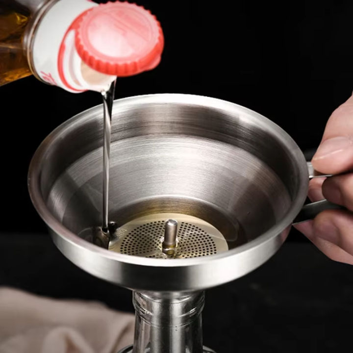 Funnel Kitchen 304 Stainless Steel Funnel Oil Liquid Funnel with ...