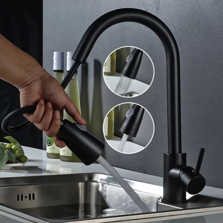 Kitchen Sink Faucet Pull Down Tapware Black | Daraz.com.np