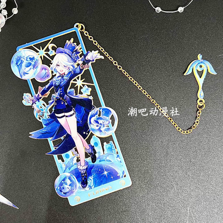Official Genshin Impact Metal Bookmark Set Skirk Furina Scaramouche ...