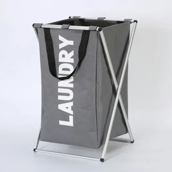 Laundry Cloth Hamper Sorter Basket Bin with Aluminum Frame Washing ...