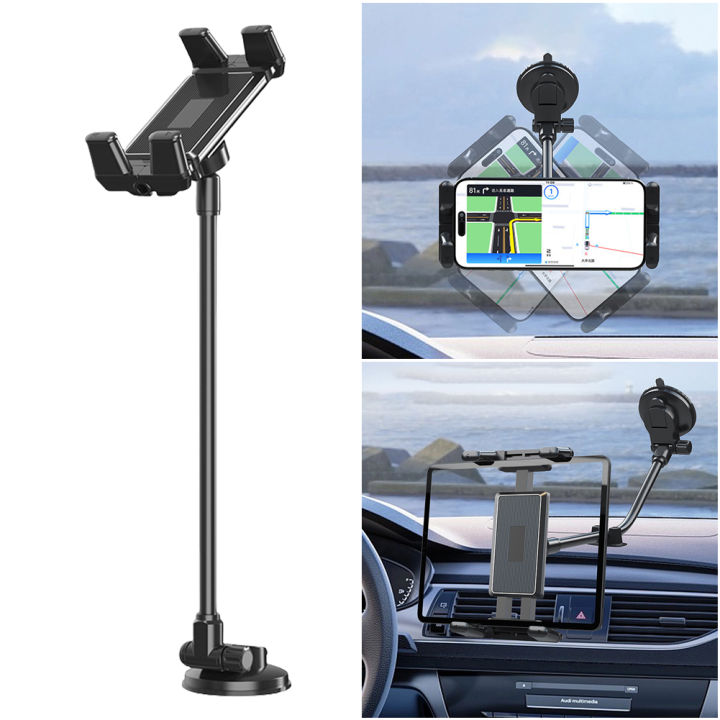 Suction Cup Dashboard Phone Tablet Holder Long Arm Gooseneck Phone ...