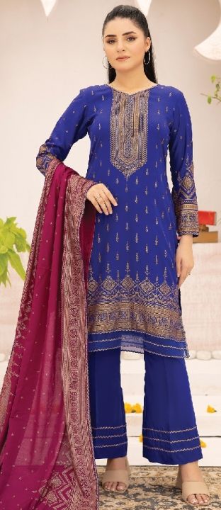 Fabric Banarsi Silk unstitched 3 pieces for women Designer Suit | Daraz.pk