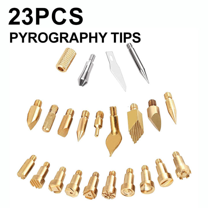 23Pcs Pyrography Tips, Wood Burning Tool Kits Carving Iron Tip for ...