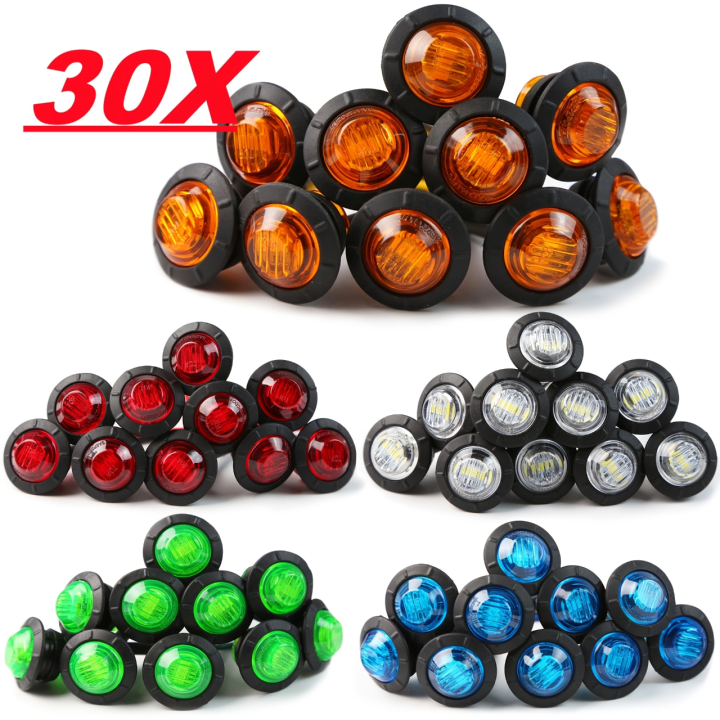30PCS 12V LED Side Marker Lights Clearence Front Rear Indicators Light ...