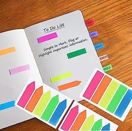 Transparent Sticky Note Paper Flags - 5 Colors | Arrow-Shaped Index ...