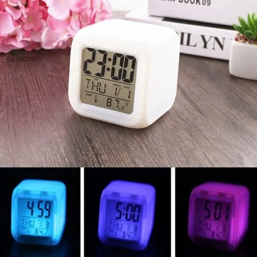 Digital alarm clock light changing clock | Daraz.pk