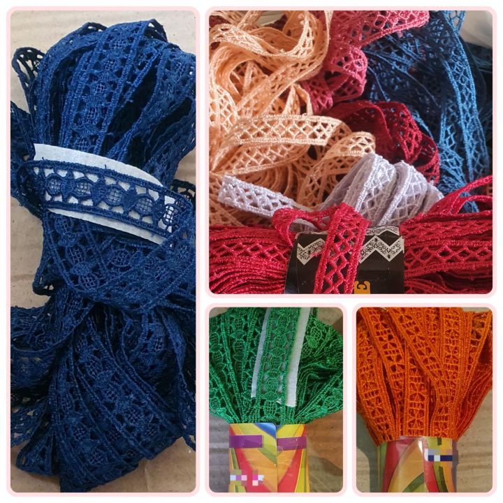 7 yards (gaz) center lace - joining lace - joint lace - gpo lace ...