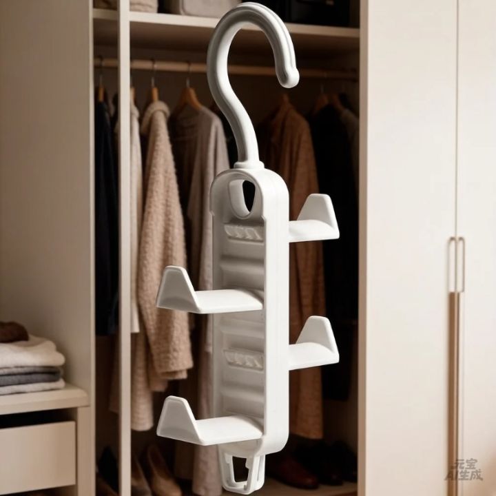 1/2pcs Rotatable Wardrobe Scarf Hook No Punch Storage Hanger Household ...
