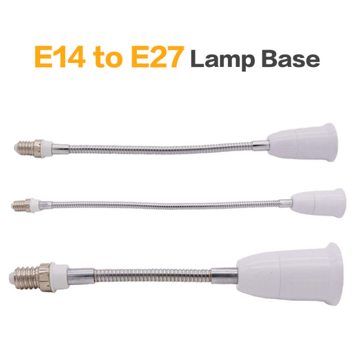 E14 To E27 E14-E27 Extended Lamp Cap Conversion Lamp Base Wall Flexible ...